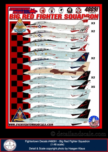Fightertown Decals #48091 Big Red Fighter Squadron -1:48 Scale ...