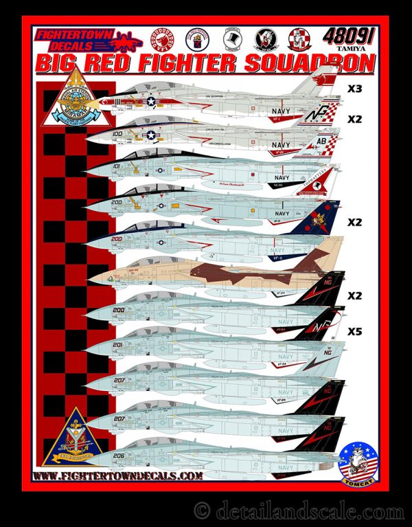Fightertown Decals #48091 Big Red Fighter Squadron -1:48 Scale ...