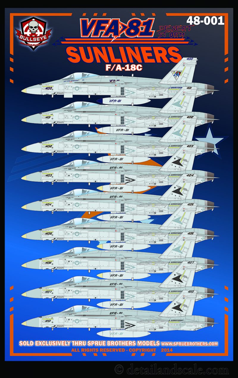 Bullseye Model Aviation VFA-81 Sunliners - Desert Storm (F/A-18C) -1:48 ...