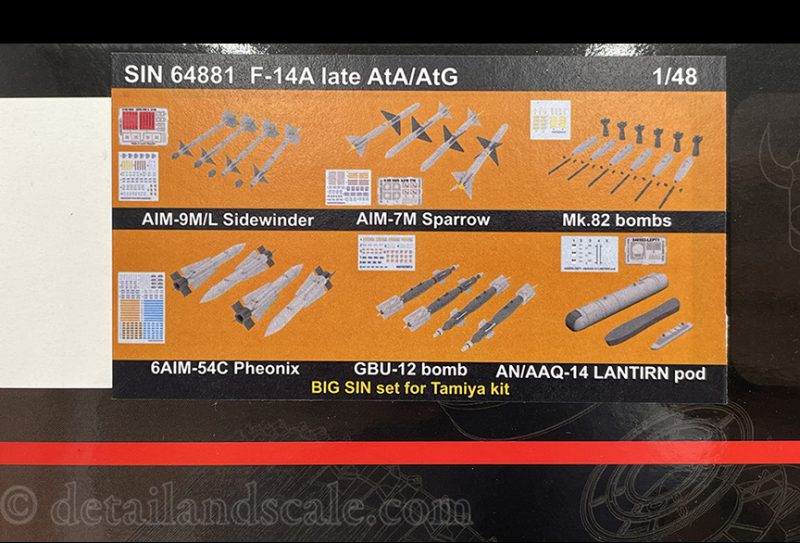 Eduard BIG SIN F-14A Late AtA/AtG Weapons Set - 1:48 Scale % - Detail ...