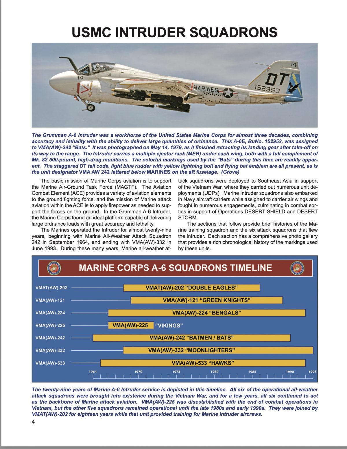 Colors & Markings of the A-6 Intruder in U. S. Marine Corps Service and ...